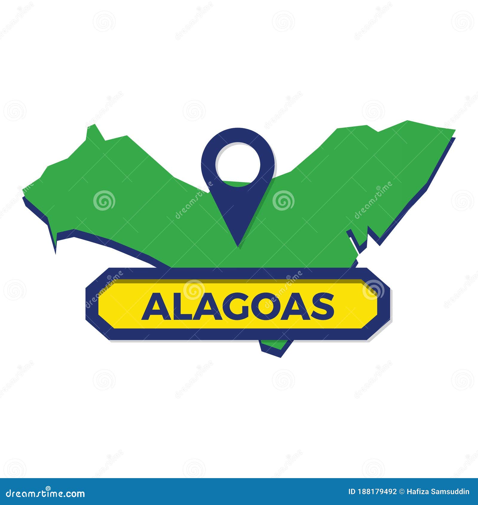 Alagoas Map with Map Pin. Vector Illustration Decorative Design Stock ...