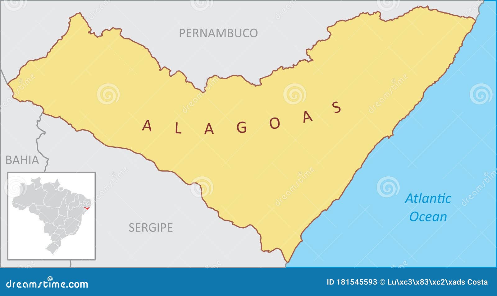 Alagoas State region map stock illustration. Illustration of mapping ...