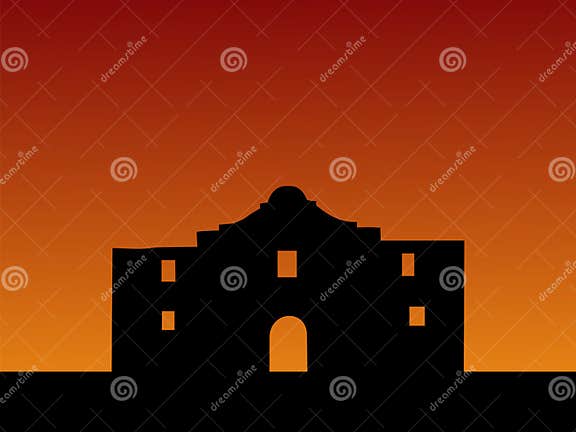 The Alamo at sunset stock vector. Illustration of america - 3547165