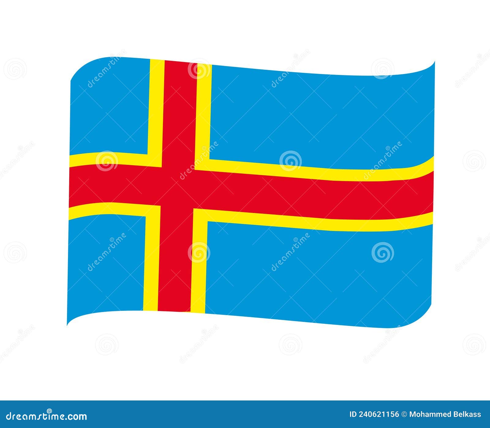 Aland Flag National Europe Emblem Ribbon Icon Vector Stock Vector ...