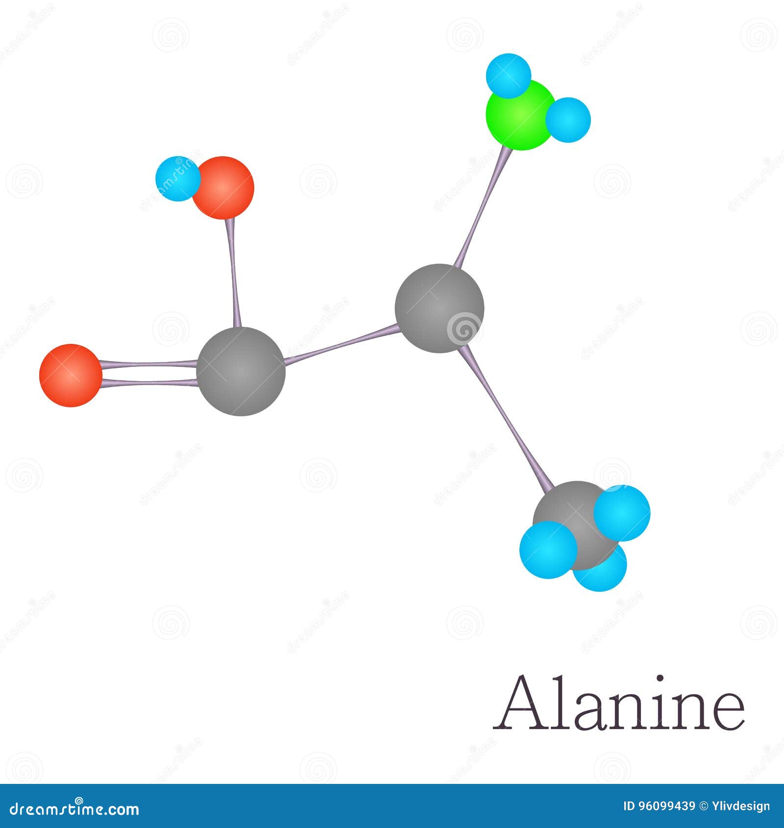 Alanine 3D Molecule Chemical Science Stock Vector - Illustration of ...