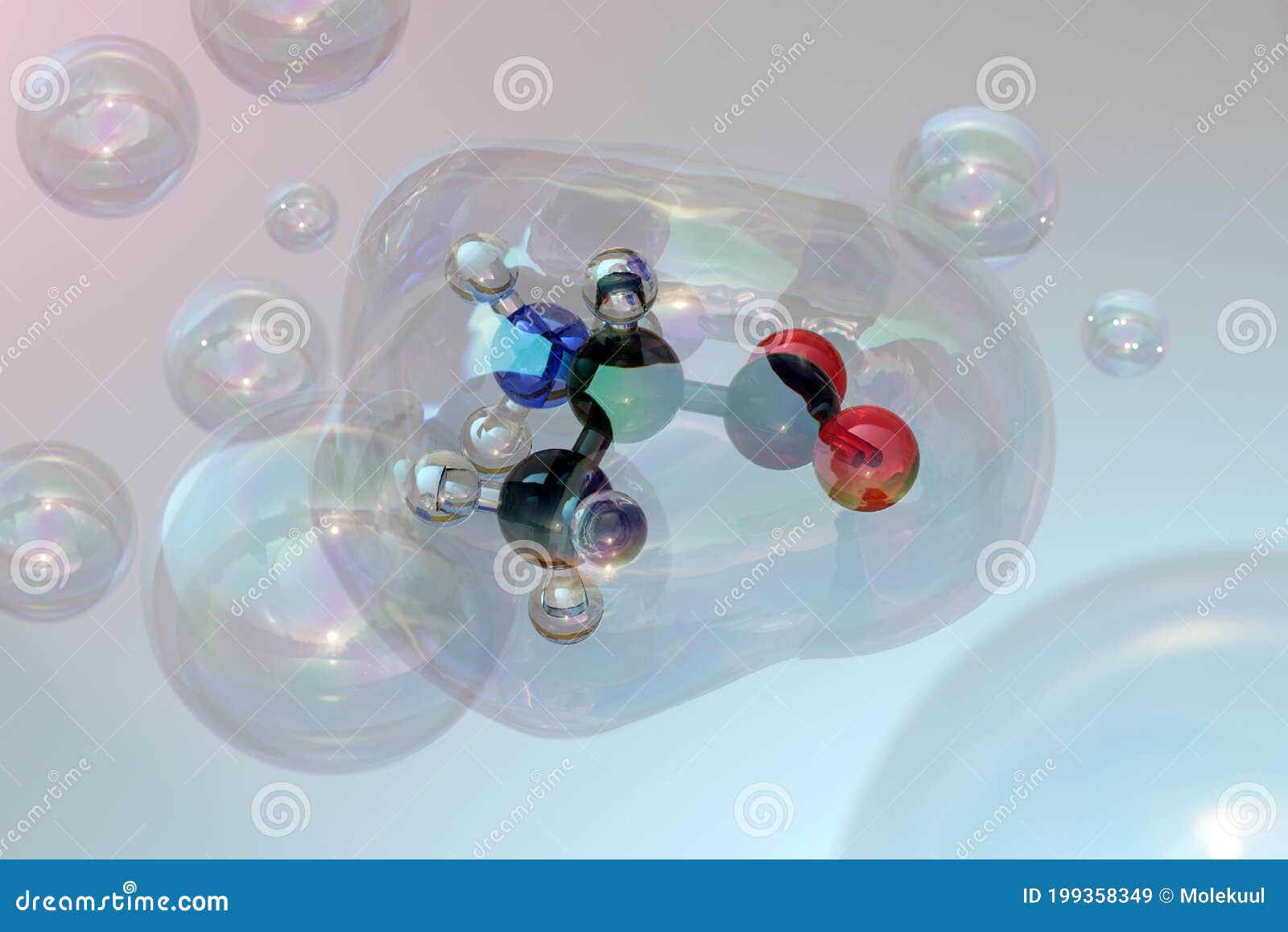 Alanine L-alanine, Ala, a Amino Acid Molecule. 3D Rendering Stock ...
