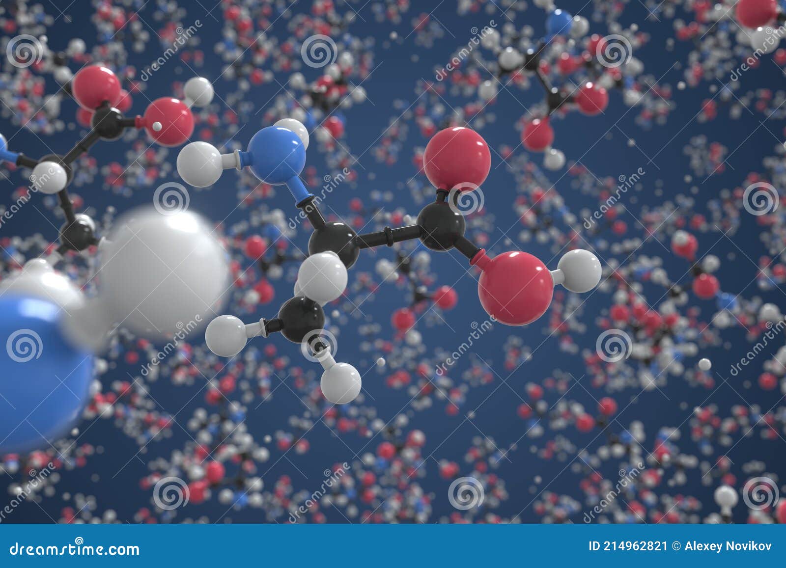 Alanine Molecule, Ball-and-stick Molecular Conceptual Model. Scientific ...