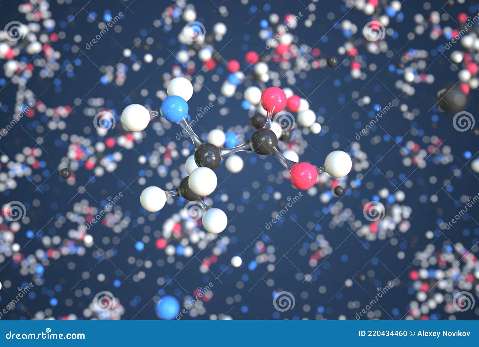 Alanine Molecule, Conceptual Molecular Model. Scientific 3d Rendering ...