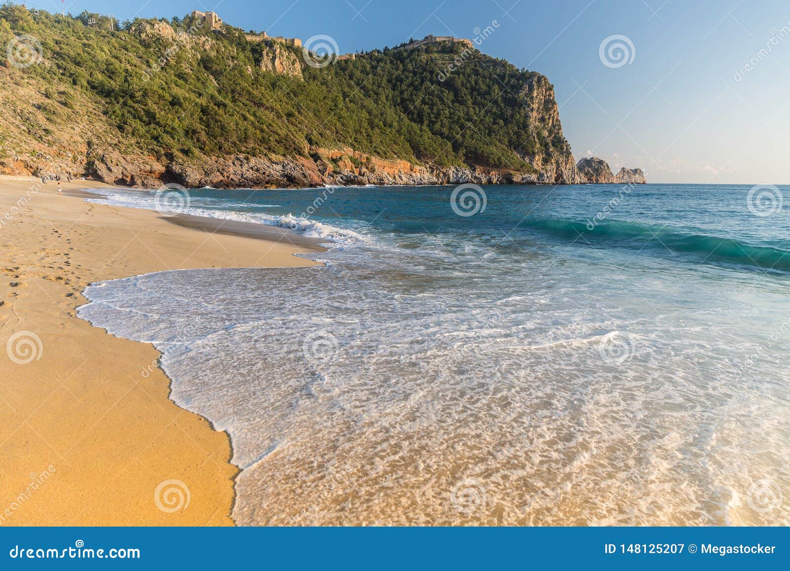 Alanya Castle in Turkey, Cleopatra Beach Stock Image - Image of summer ...