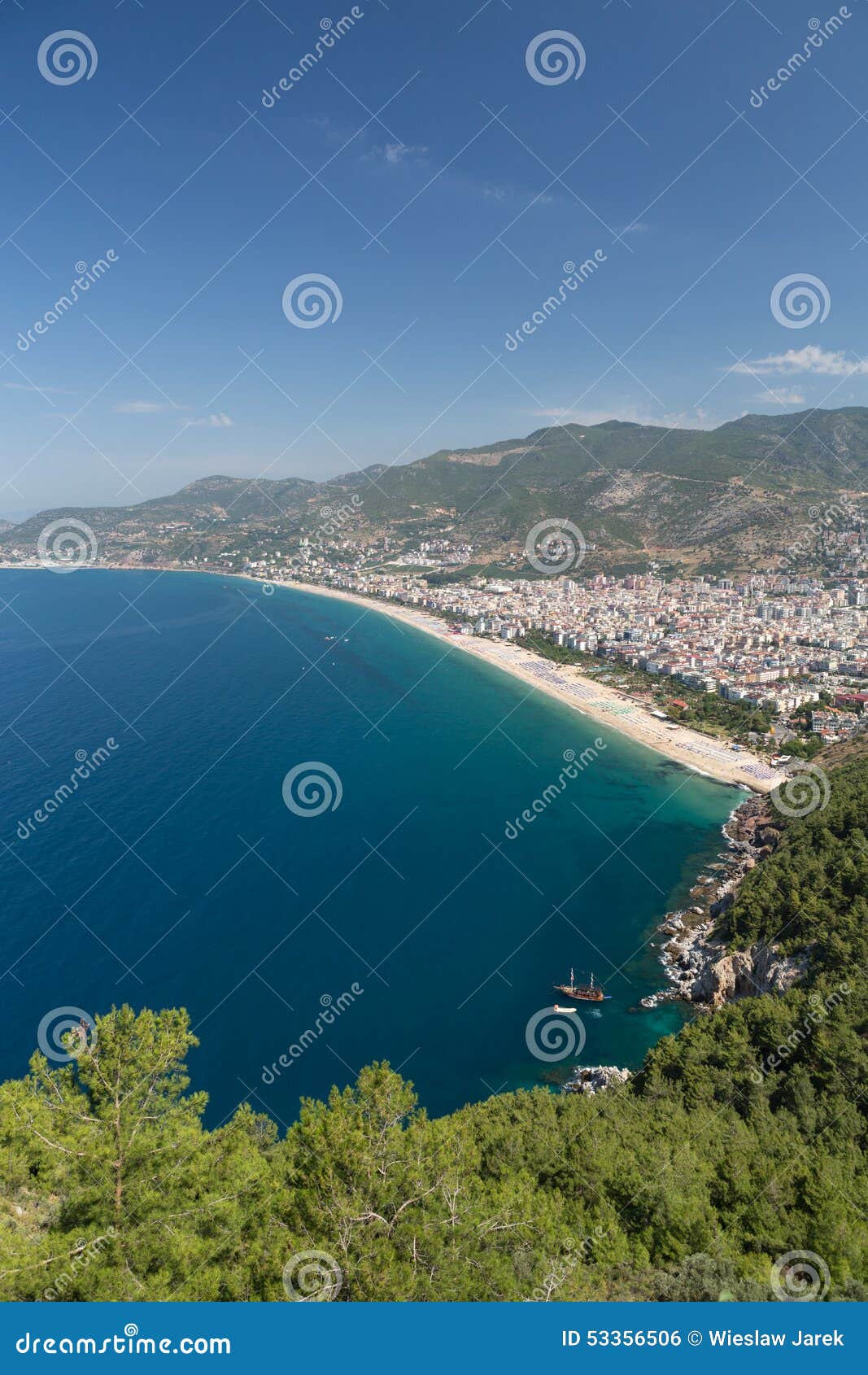 Alanya - Der Strand Von Kleopatra Stockfoto - Bild von grün, sand: 53356506