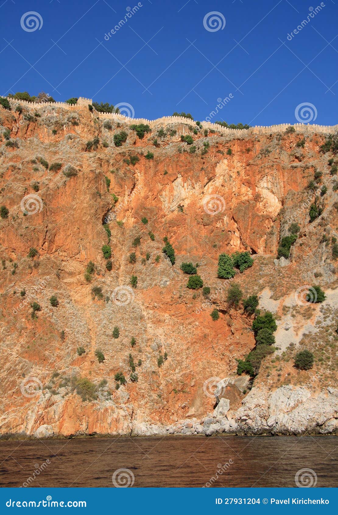 Alanya Fortress Wall on the Rocks Stock Photo - Image of castle, asia ...