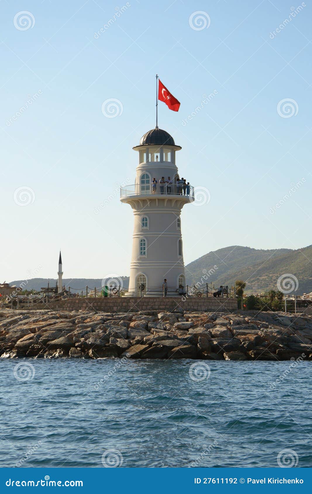 Alanya lighthouse stock photo. Image of stone, turkish - 27611192