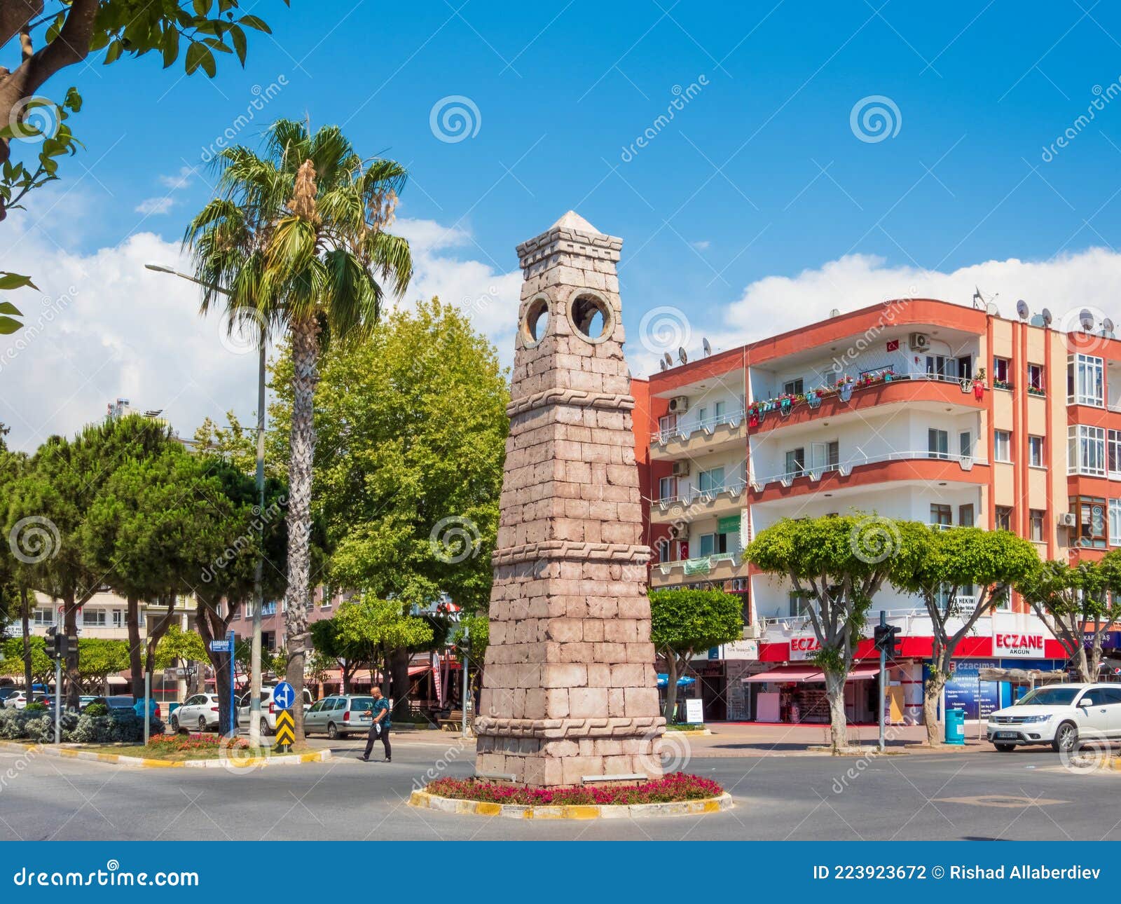 Clock Tower in the Center of Mahmutlar District, on Restoration ...