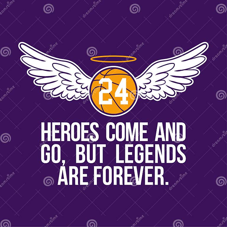 R.I.P. Kobe Bryant - Basketball with Angel Wings and Glory Stock Vector ...