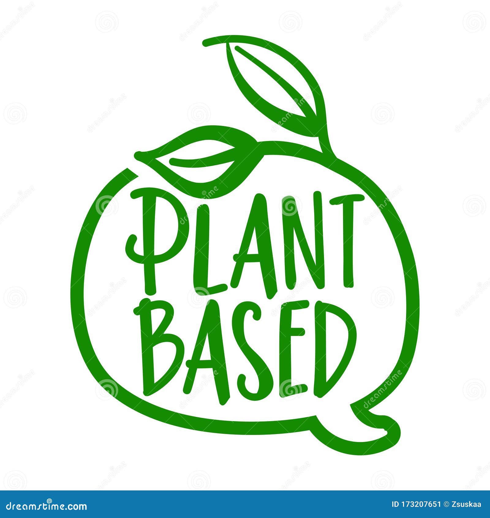 Plant Based - Logo in Speech Bubble. Stock Vector - Illustration of ...