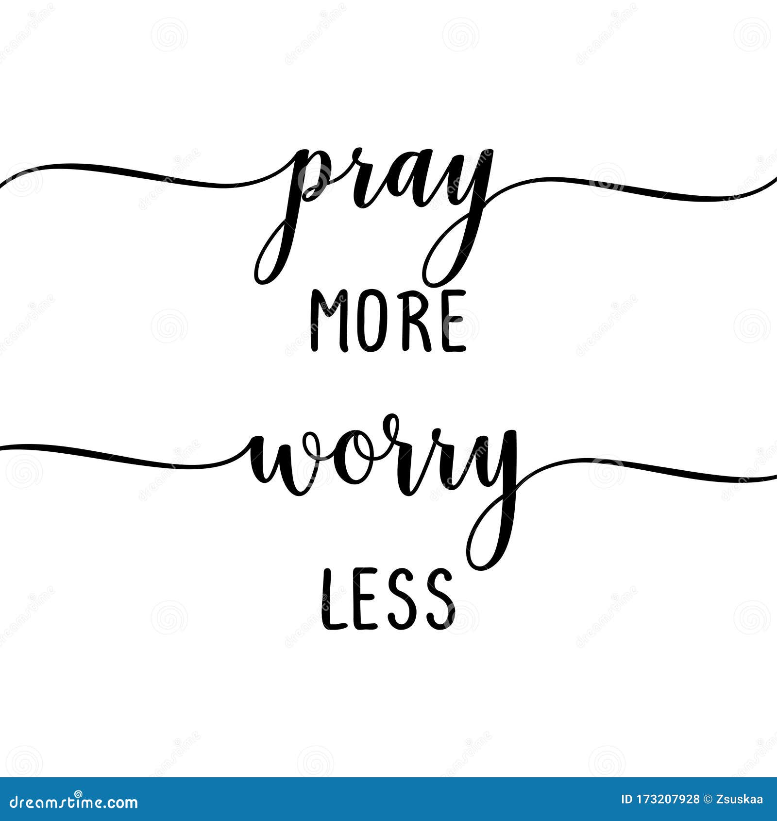 Pray More Worry Less Vector Typography Bible Scripture CardDesign ...
