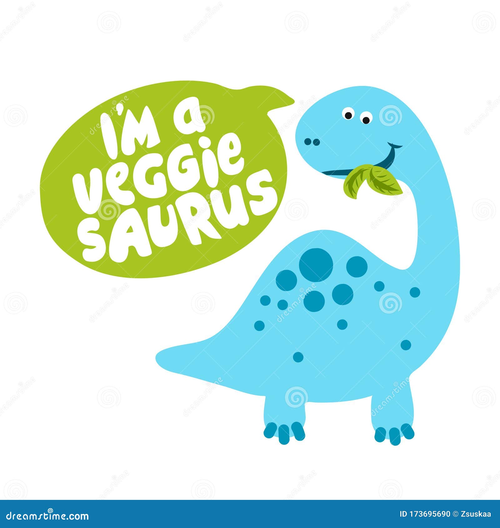 I am a Veggie Saurus - Herbivore, Funny Vegan Motivation Stock Vector ...