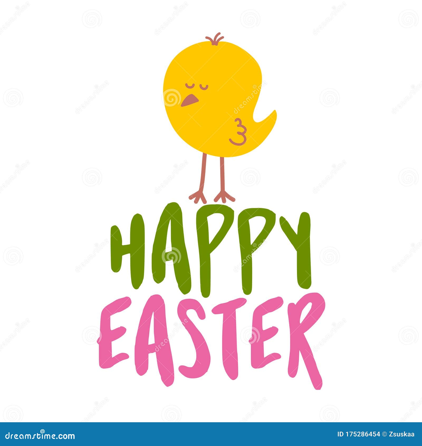 Happy Easter - Cute Chick Saying Stock Vector - Illustration of black ...