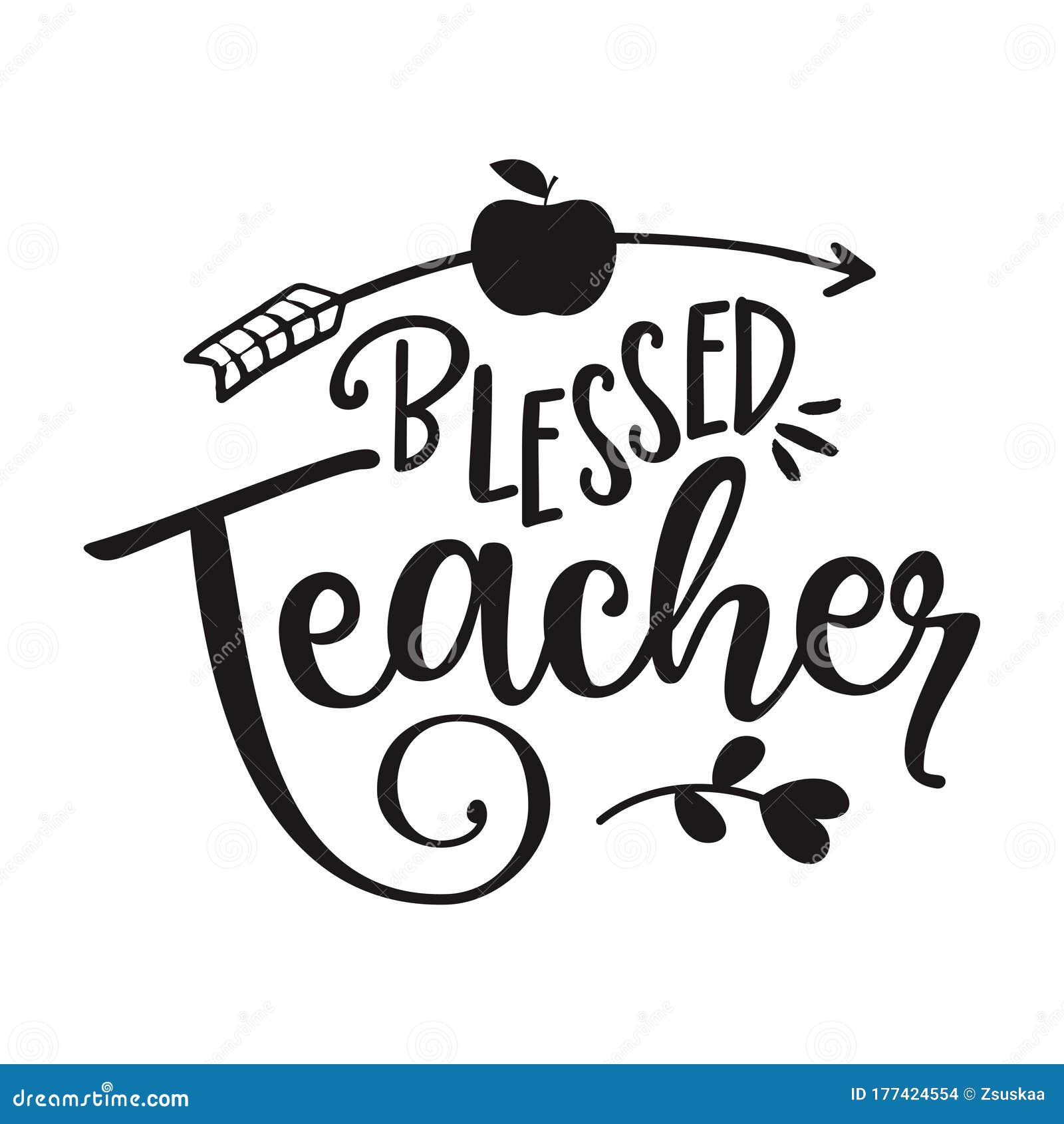 Blessed Teacher - Black Typography Design Stock Vector - Illustration ...