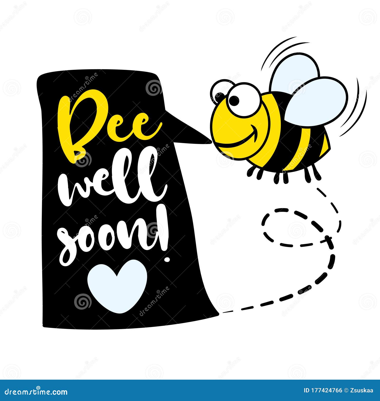 Bee Be Well Soon Get Well Soon Stock Vector - Illustration of health ...