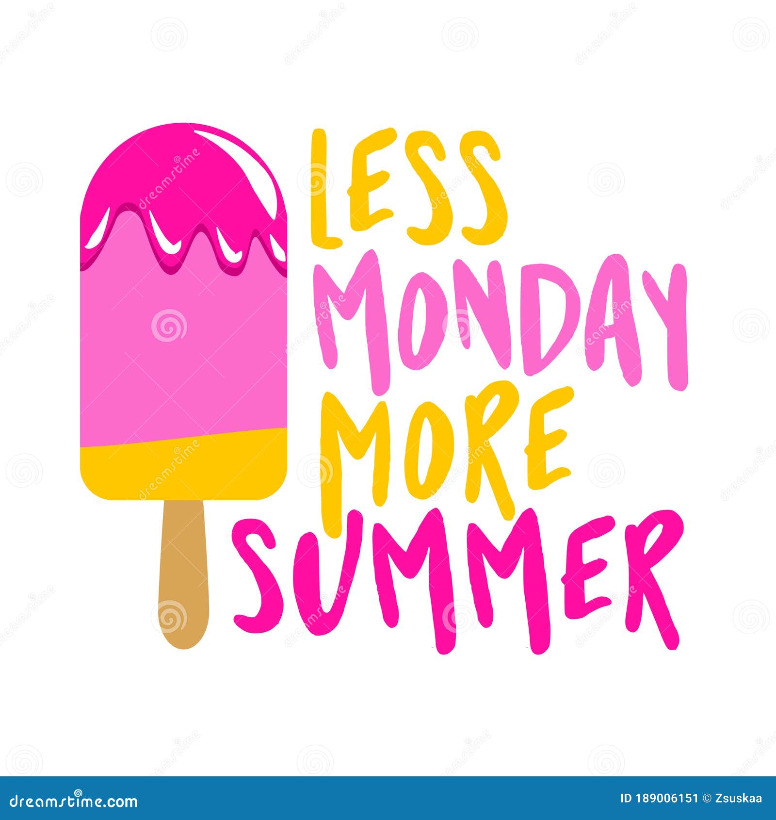 Less Monday more summer stock vector. Illustration of girl - 189006151