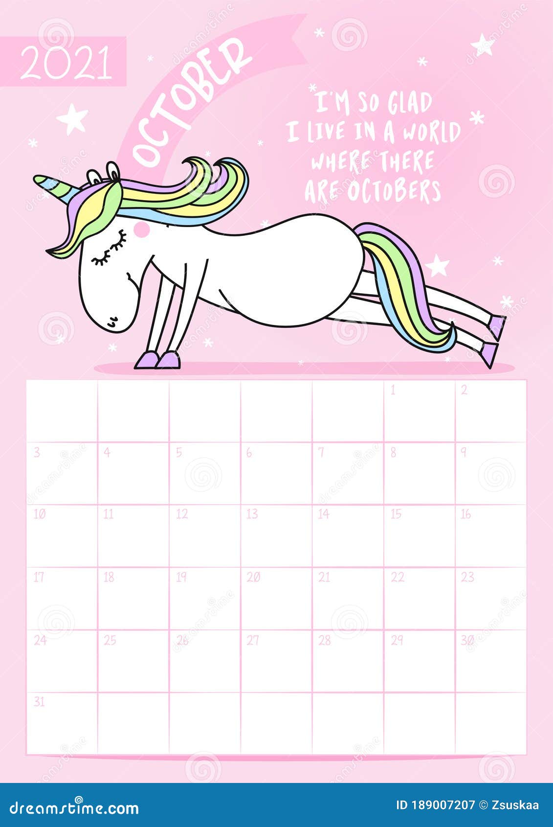 2021 October Calendar Layout Template Isolated In White Background ...