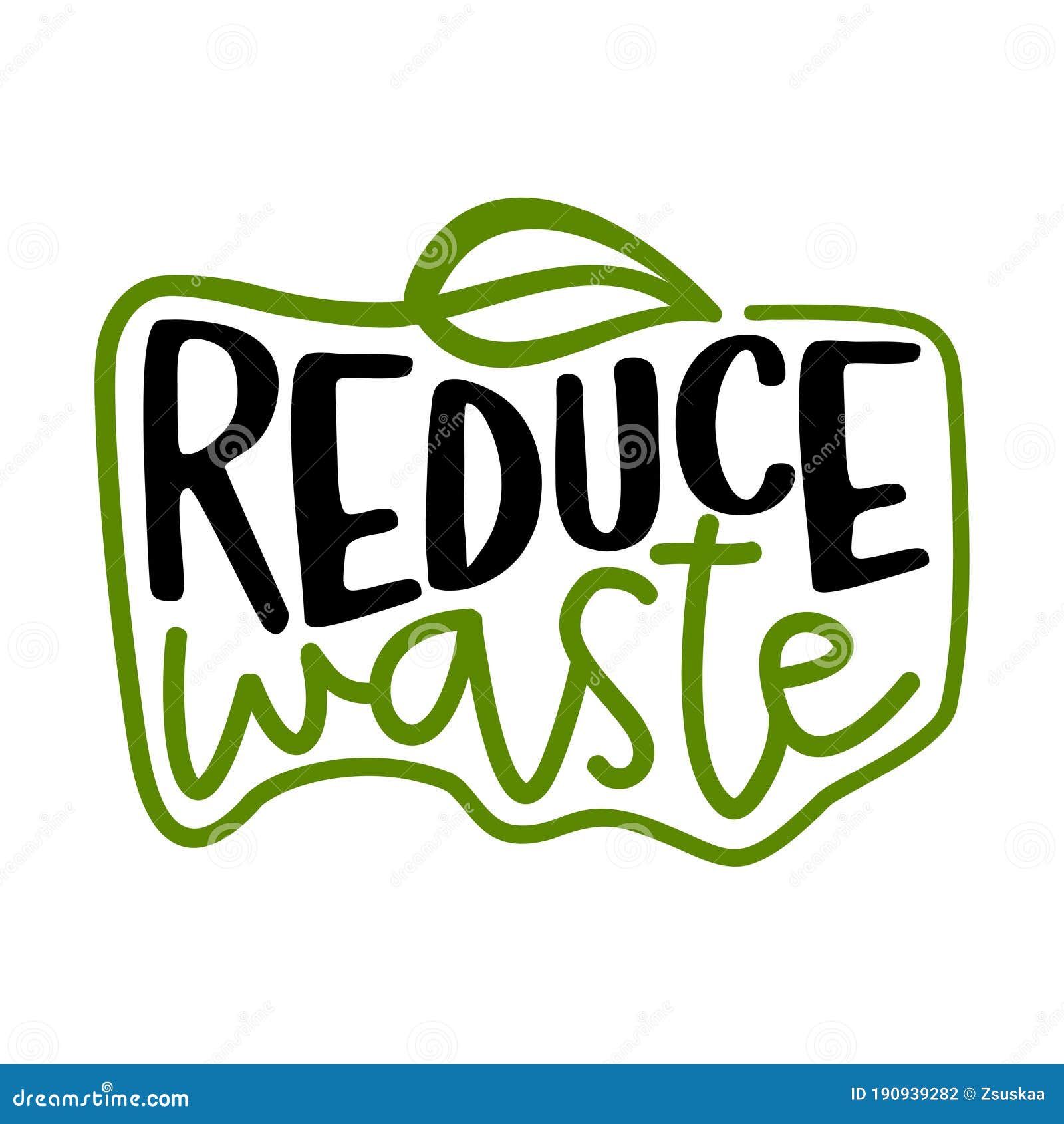 Reduce Logo - Handwritten Environmental Conversation Stock Vector ...