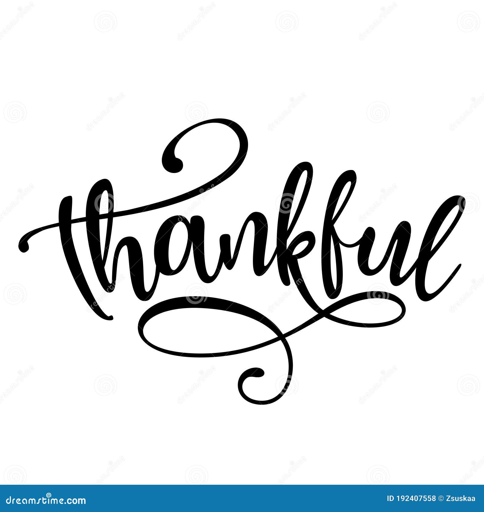 Thankful Inspirational Lettering Card With Hand Drawn Rainbow Vector ...