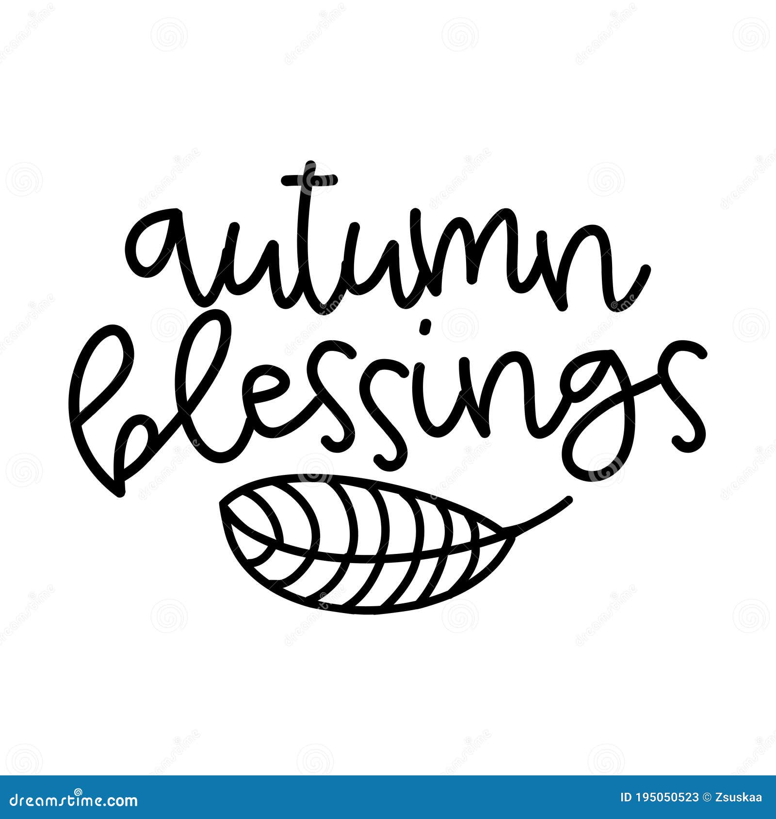 Autumn blessings stock vector. Illustration of decorative - 195050523