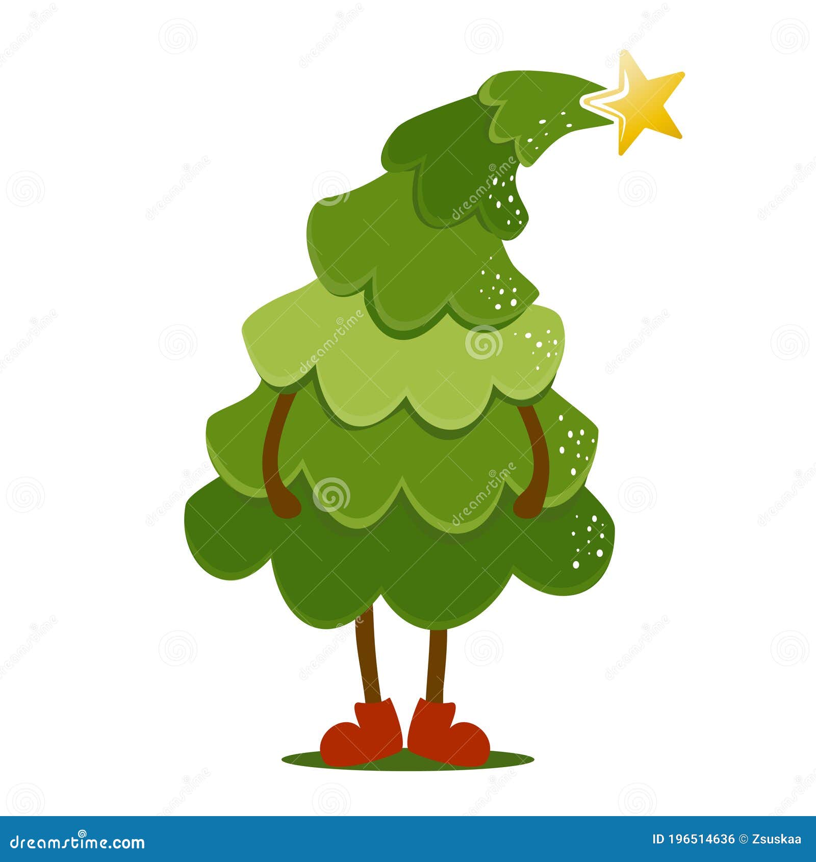 Funny Hand Drawn Grinch Tree Stock Vector - Illustration of cute ...