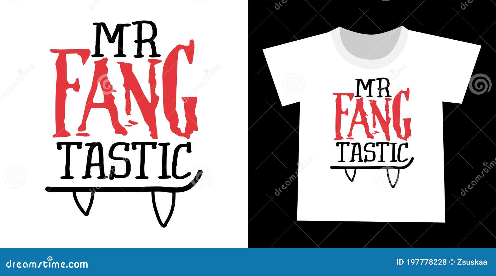 Mr Fang tastic funtastic stock vector. Illustration of icon - 197778228