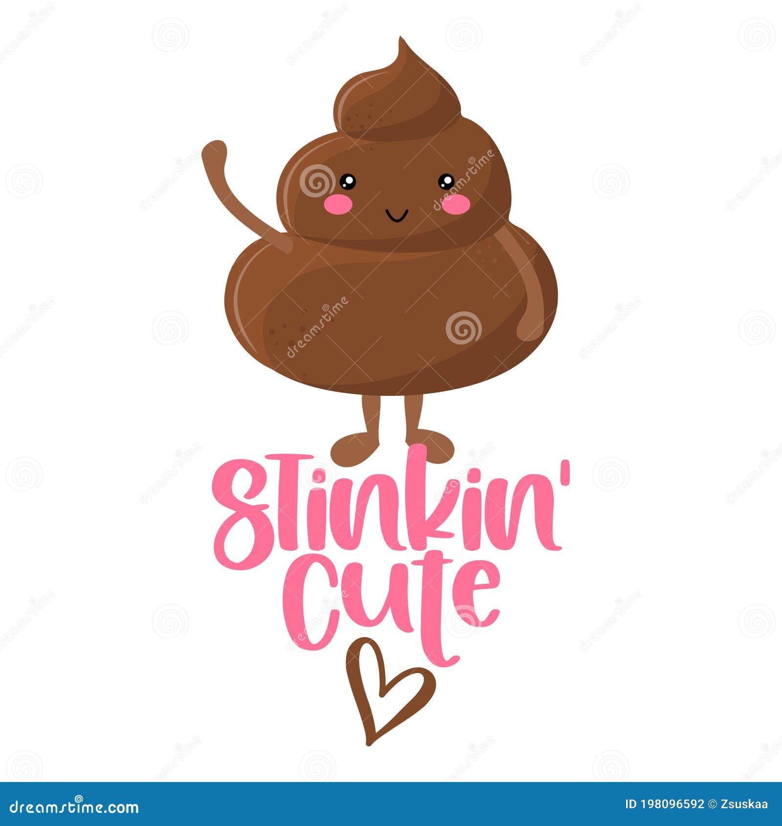 Happy Poop Isolated On White Background. Simple Hand Drawn Vector ...