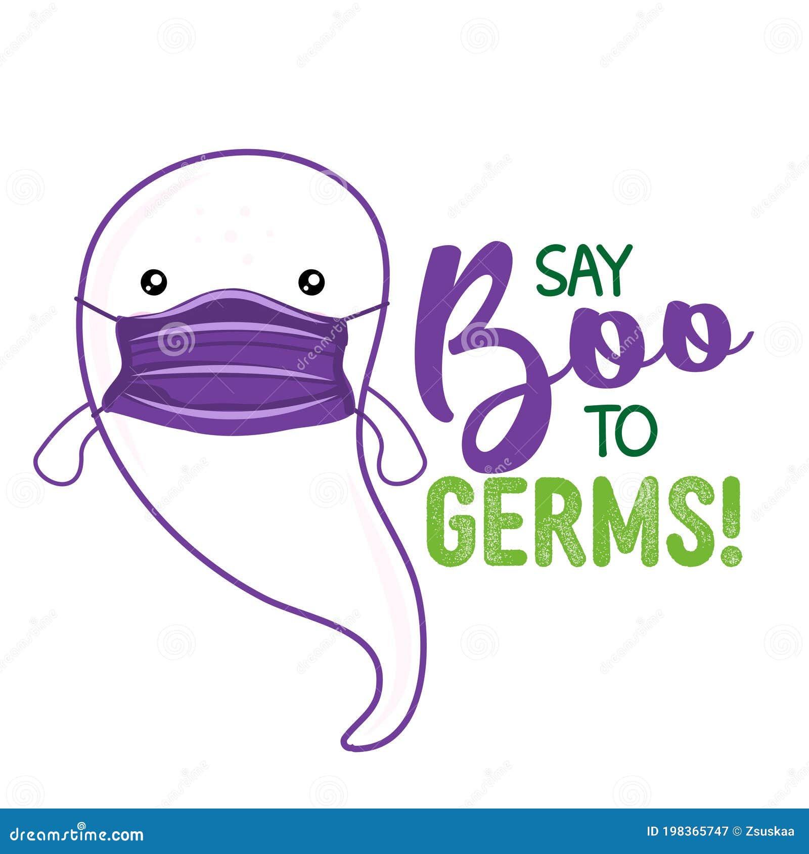 Say Boo To Germs - Happy Halloween Illustration. Stock Vector ...