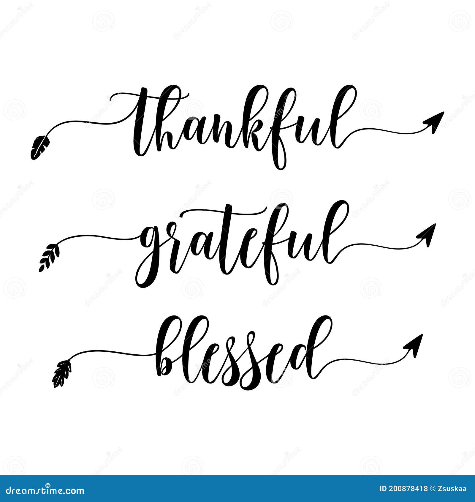 Blessed - Handwritten Modern Lettering Calligraphy Vector Illustration ...