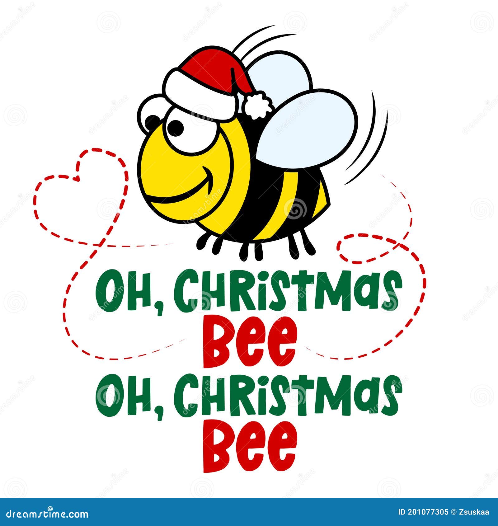 Oh Christmas Bee Oh Christmas Tree Stock Vector - Illustration of funny ...