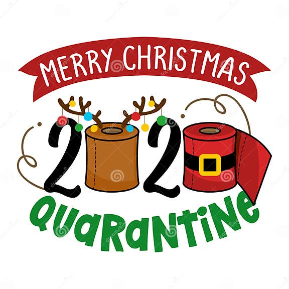 Merry Christmas 2020 Quarantine Stock Vector - Illustration of ...