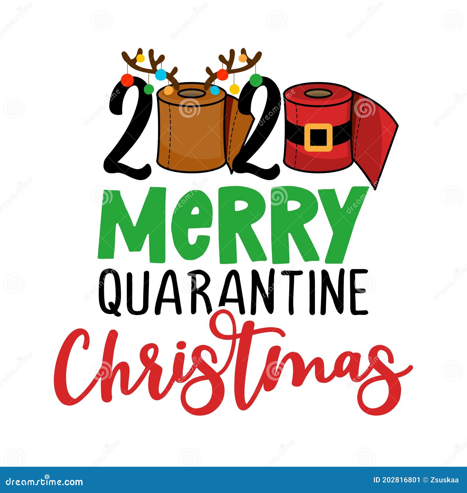 2020 Merry Quarantine Christmas Stock Vector - Illustration of claus ...