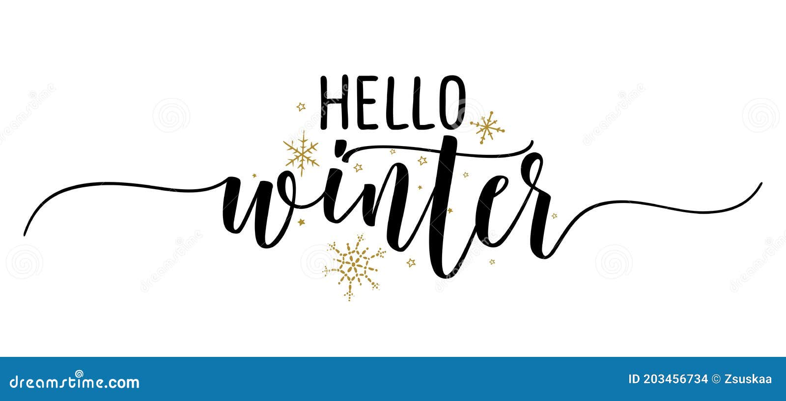 Hello Winter - Inspirational Christmas Beautiful Handwritten Stock ...
