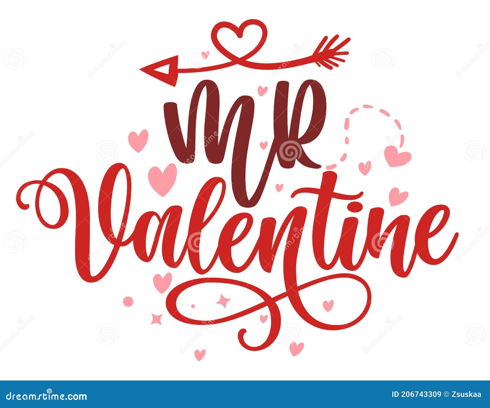 Mr Valentine - Calligraphy Phrase for Valentine`s Day. Stock ...
