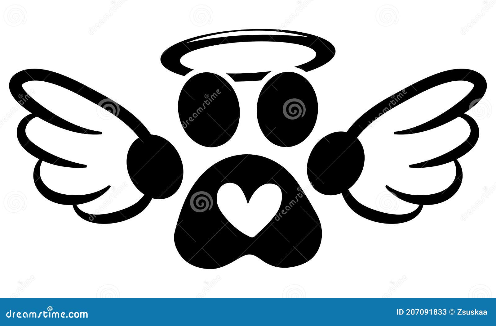 Paw Print Angel Stock Illustrations – 124 Paw Print Angel Stock ...