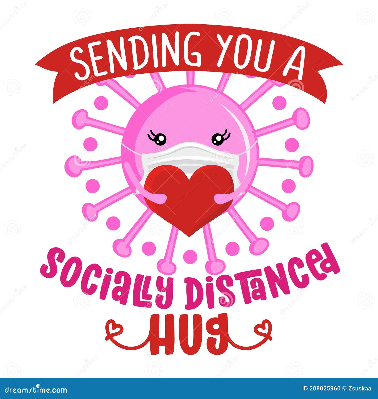 Sending You a Socially Distanced Hug - Awareness Lettering Phrase ...