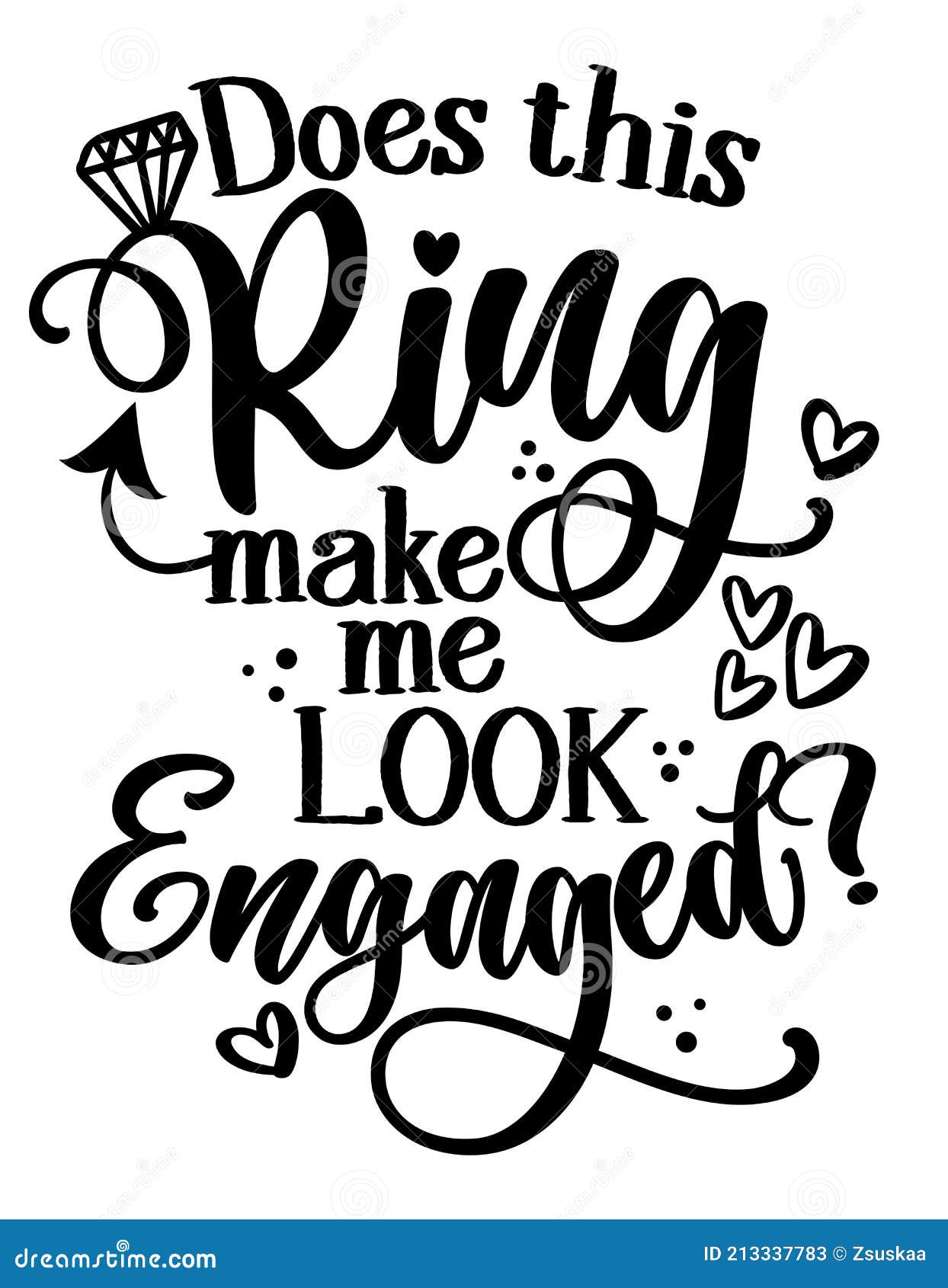 We Are Engaged Typography Art Vector Illustration | CartoonDealer.com ...