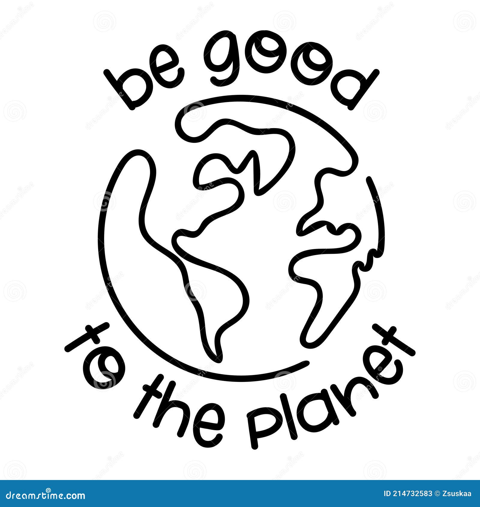 Earth Drawing On White Background. World Map Or Globe In Doodles Style ...