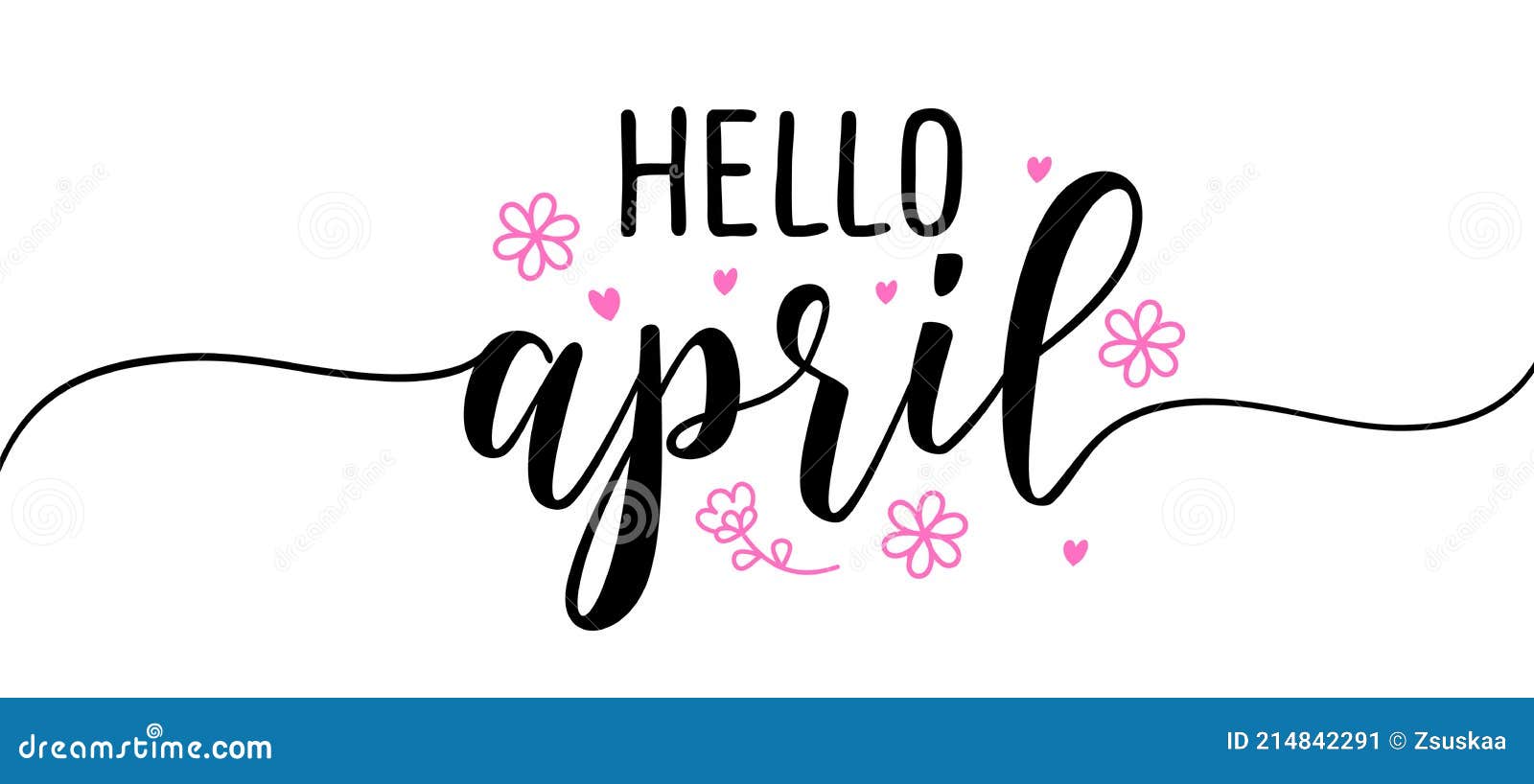 Hello April - Inspirational Welcome Spring Season Beautiful Handwritten ...