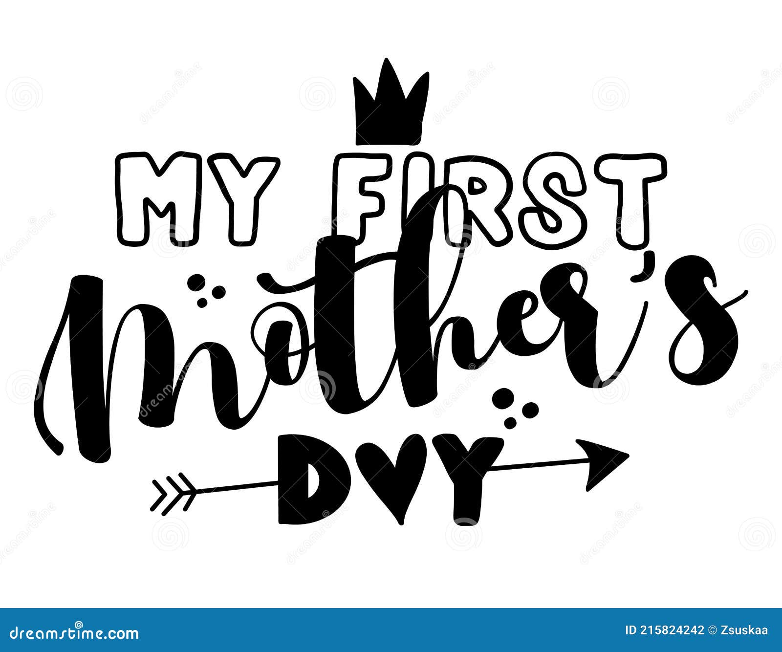 My First Mother`s Day - Happy Motherâ€™s Day Lettering Greeting Card ...