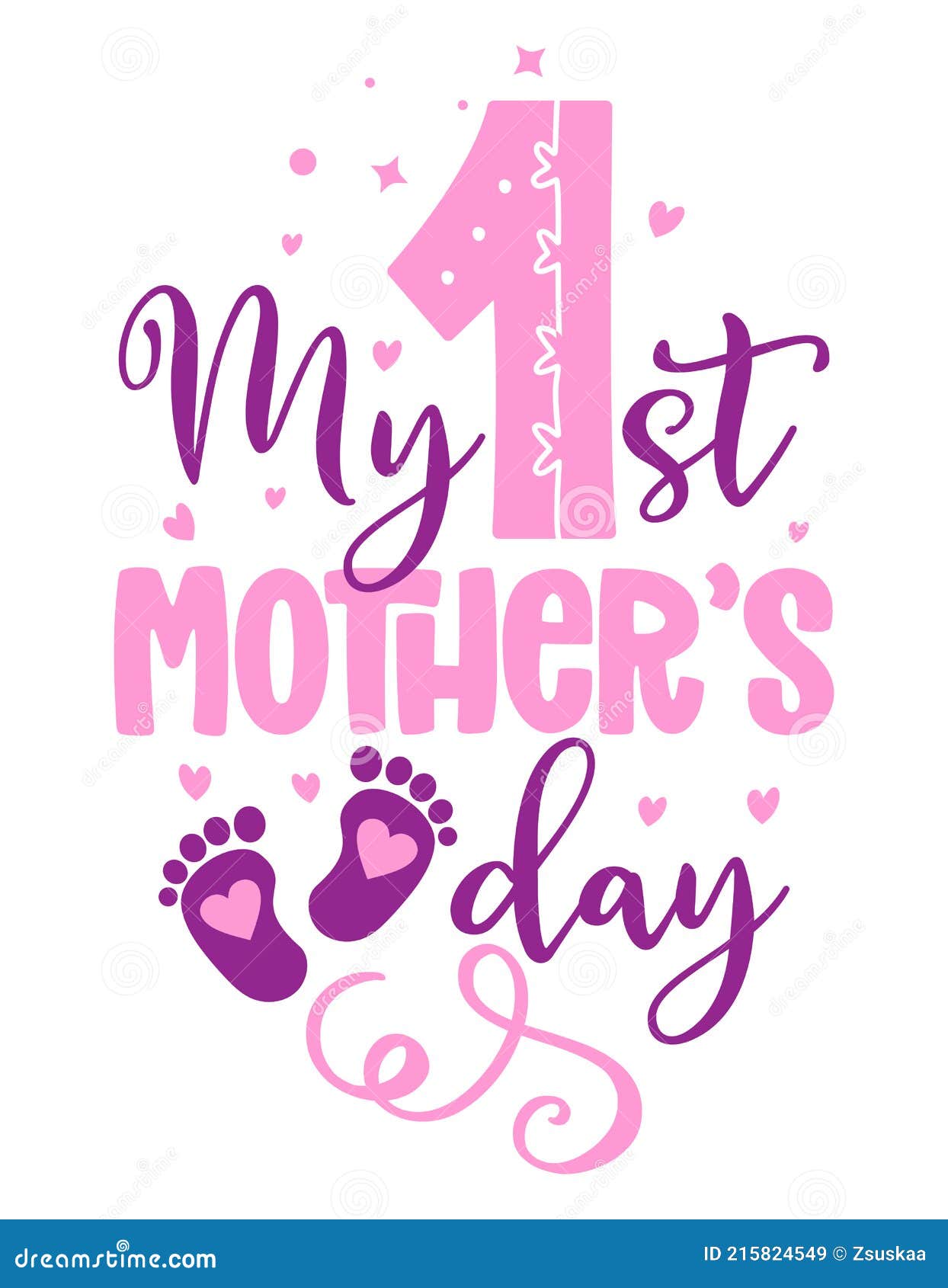 My First Mother`s Day - Happy Motherâ€™s Day Lettering Greeting Card ...