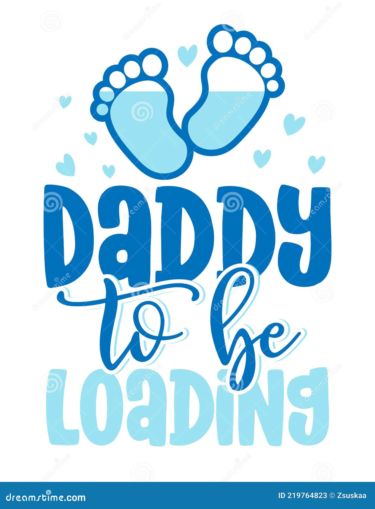 Daddy To Be, Loading - Pregnant Vector Illustration. Typography ...