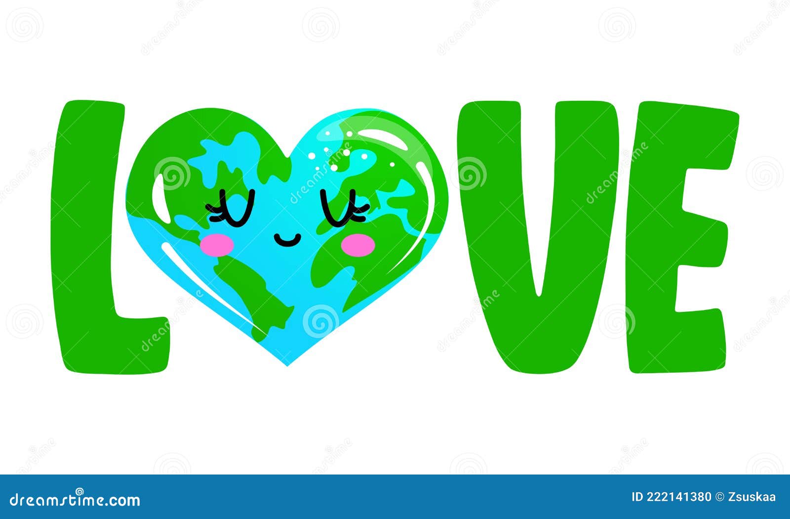 I Love Earth Sticker - Text Quotes and Planet Earth Drawing with Eco ...