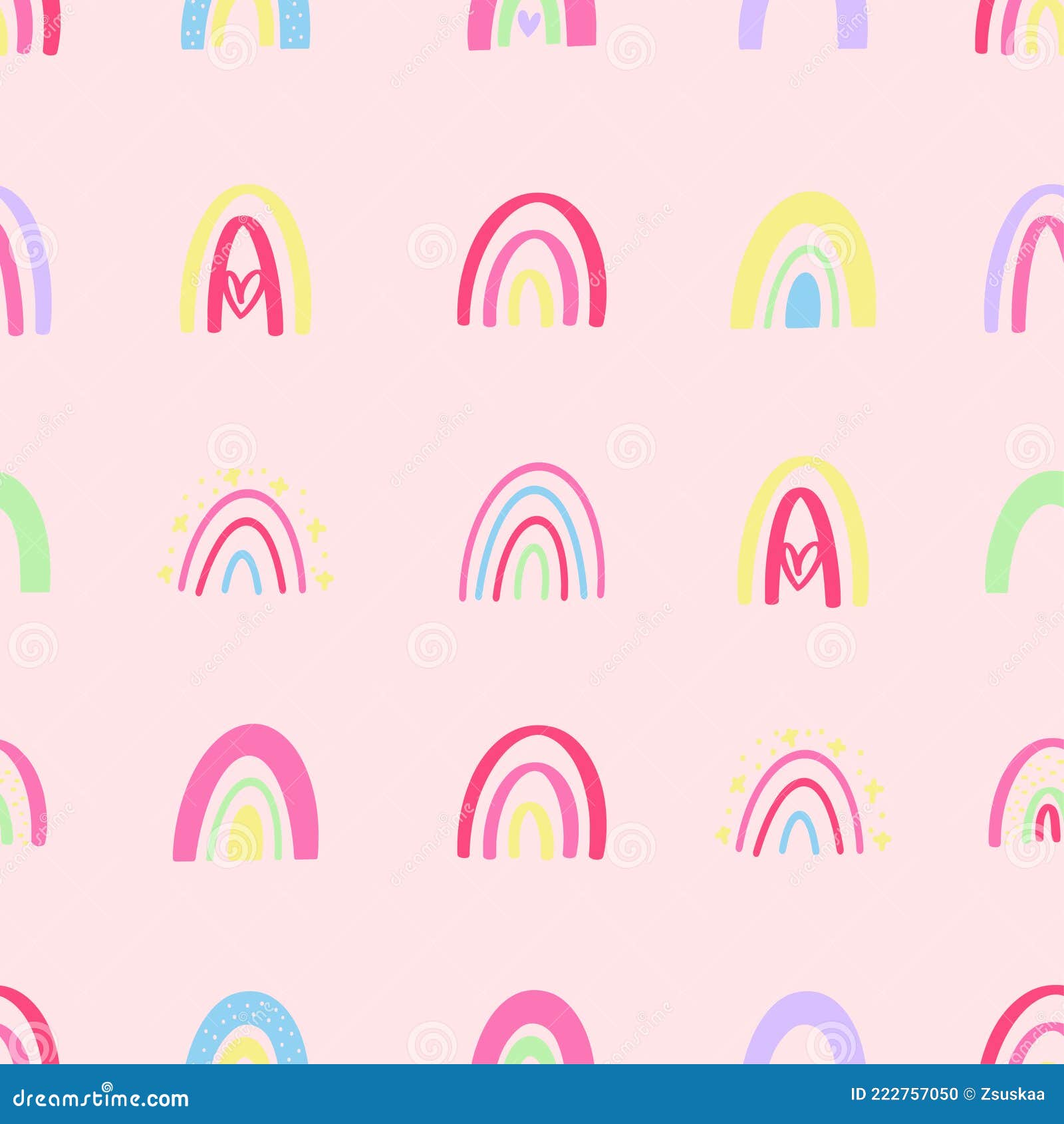 Rainbow Pattern Design for Kids Nursery Stock Vector - Illustration of ...