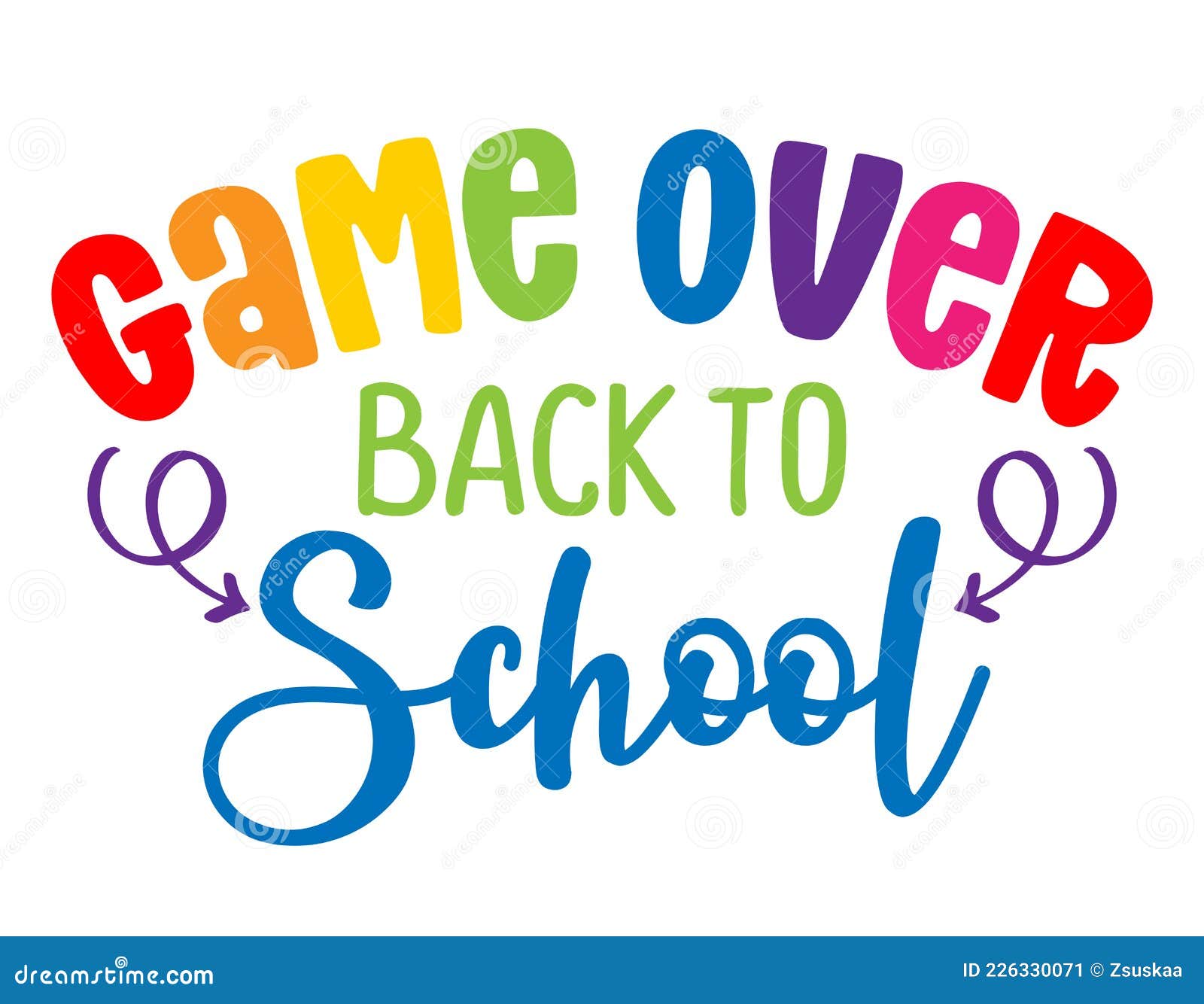 Game over, Back to school stock vector. Illustration of children ...