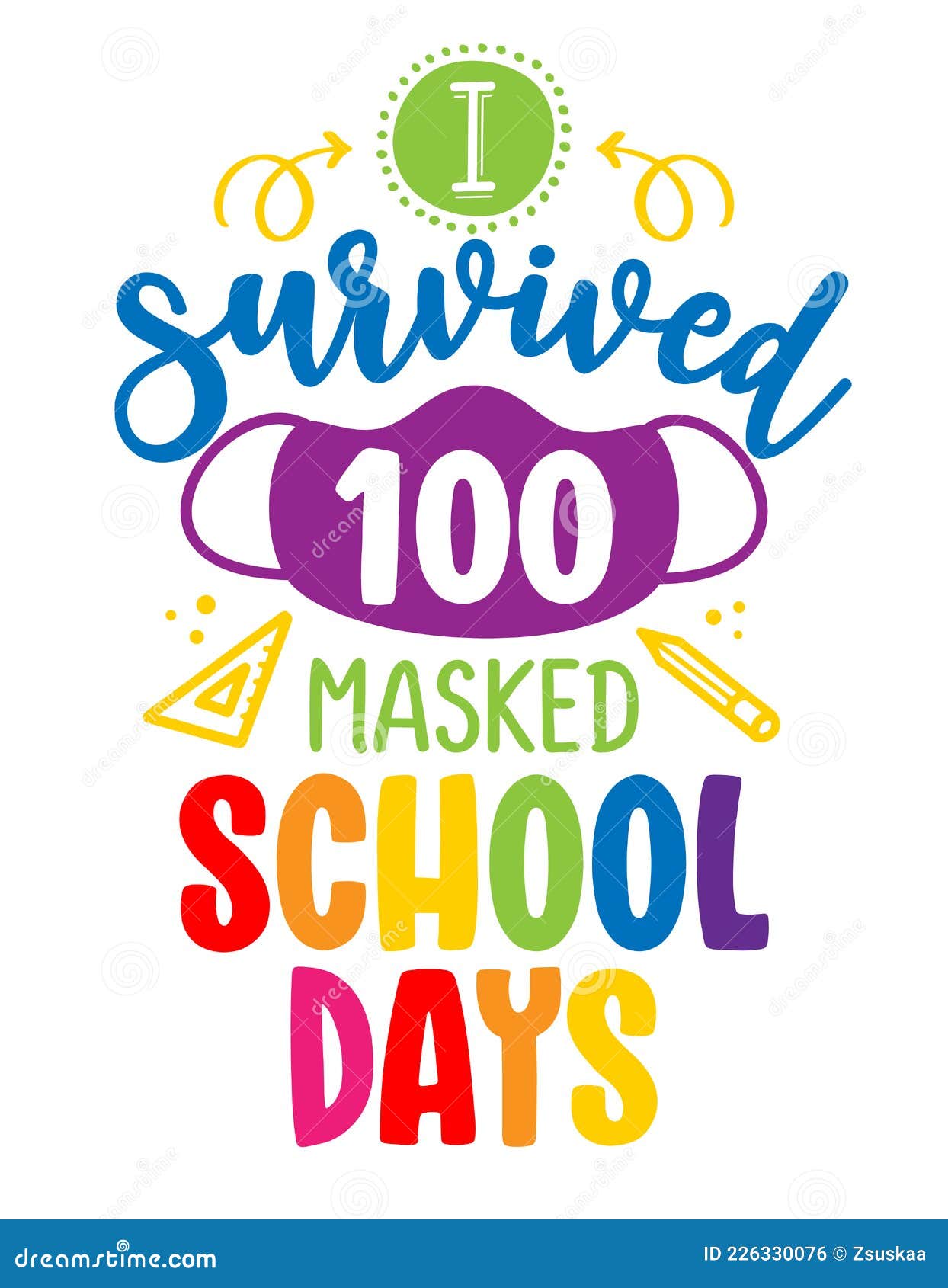 `School Days` Lettering For Banner Design Cartoon Vector ...