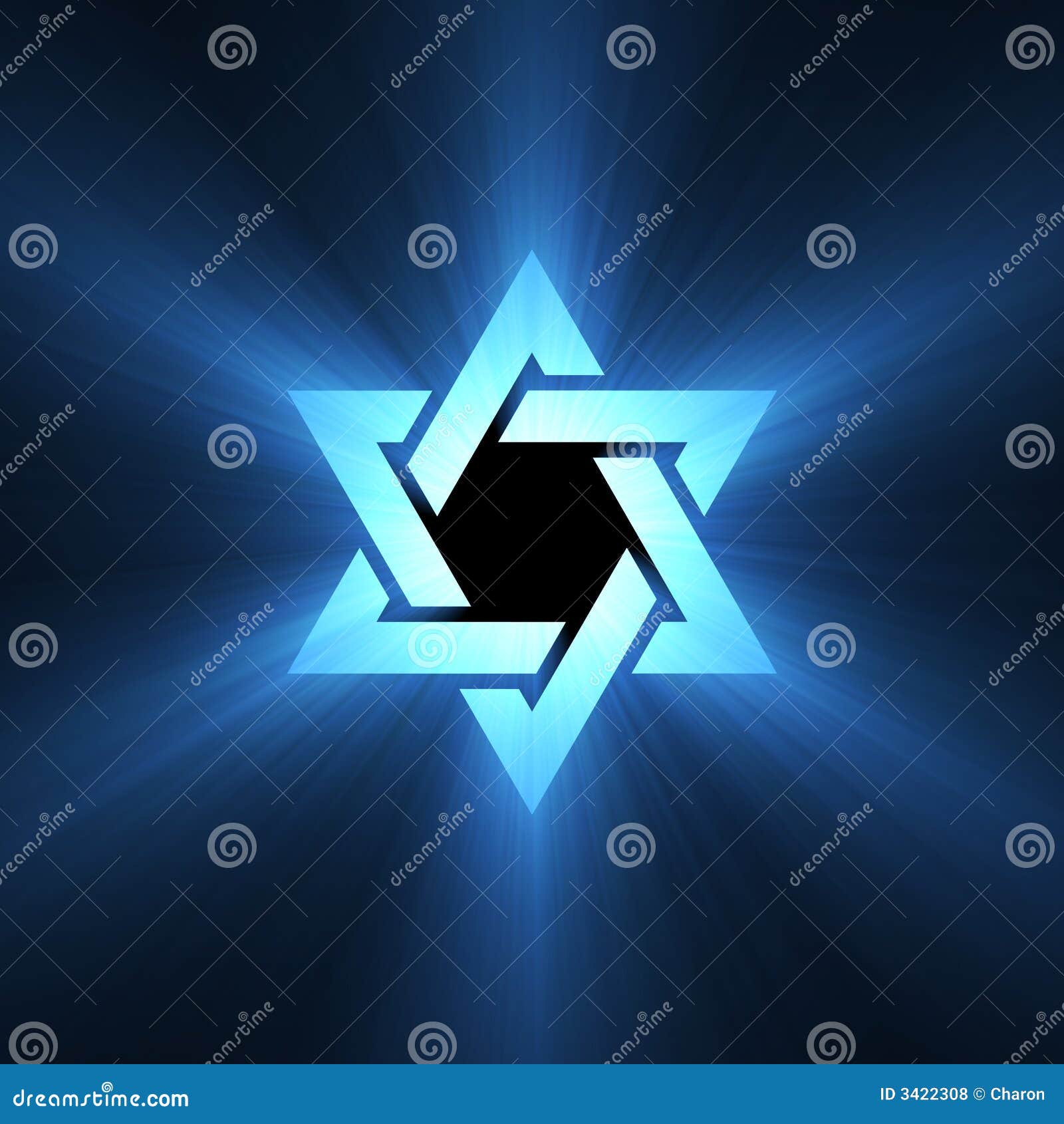 Alargamento Claro Azul Da Estrela De David Ilustração Stock ...