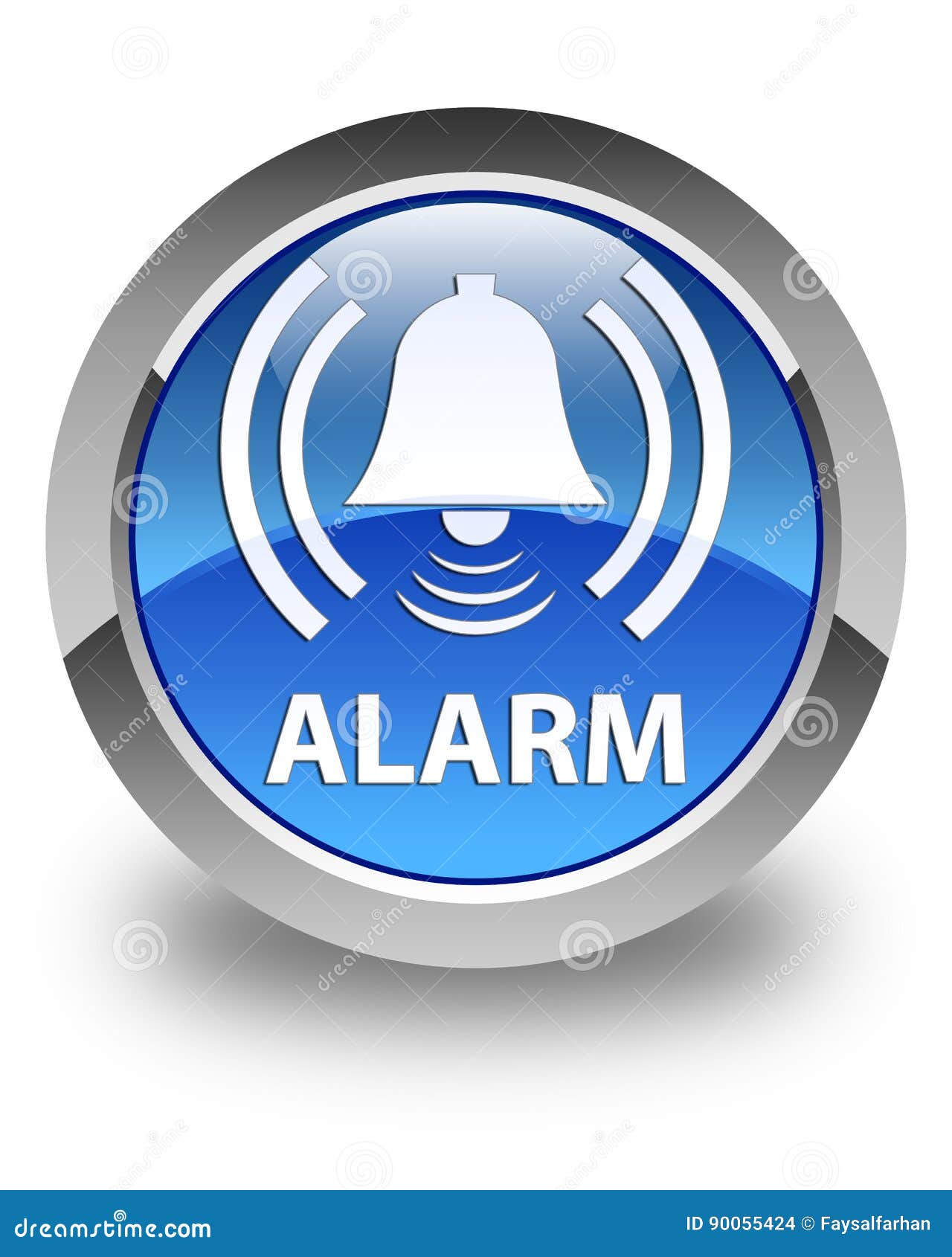Alarm (bell Icon) Glossy Blue Round Button Stock Illustration ...