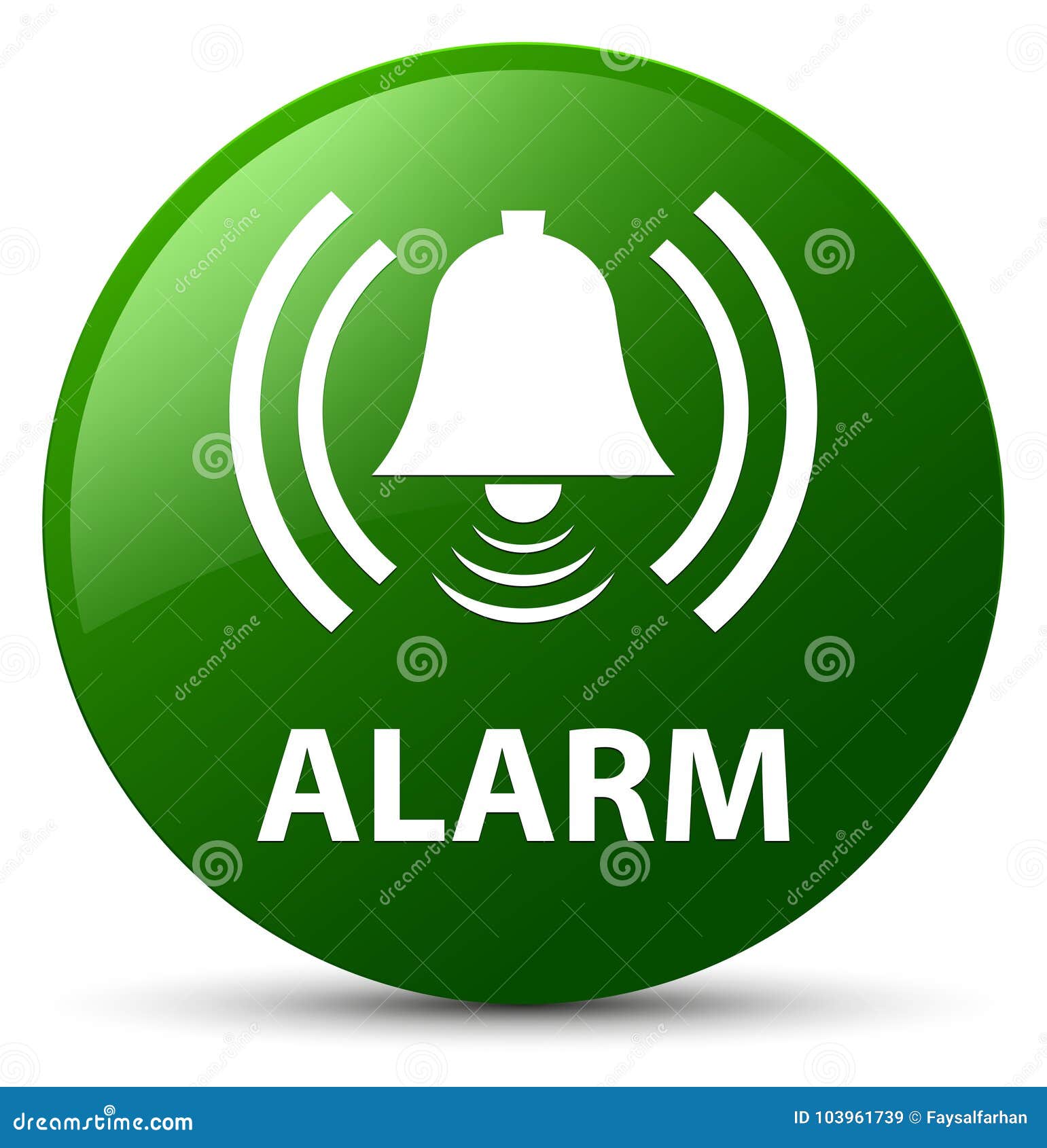 Alarm (bell Icon) Green Round Button Stock Illustration - Illustration ...